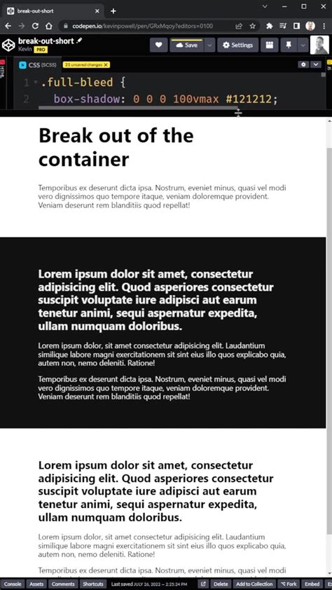 Full Width Background Inside A Container