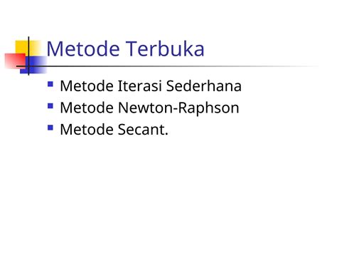 Metode Numerik Persamaan Non Linear Baru Ppt