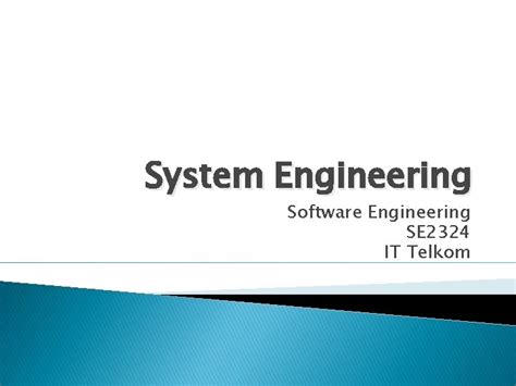 System Engineering Software Engineering Se 2324 It Telkom