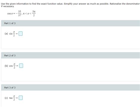 Solved Use The Given Information To Find The Exact Function Chegg Com