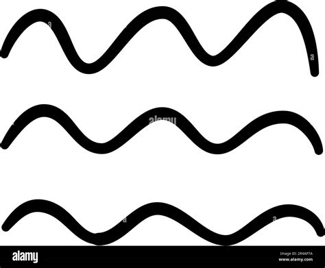 Doodle Sea Wave Icon Hand Drawn Simple Wavy Line Sea Storm Scribble Icon Ocean Water Flow
