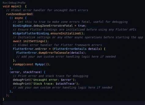 Ghullam Murtaza On Linkedin The Best Way To Catch And Handle Global Flutter And Dart Errors Before
