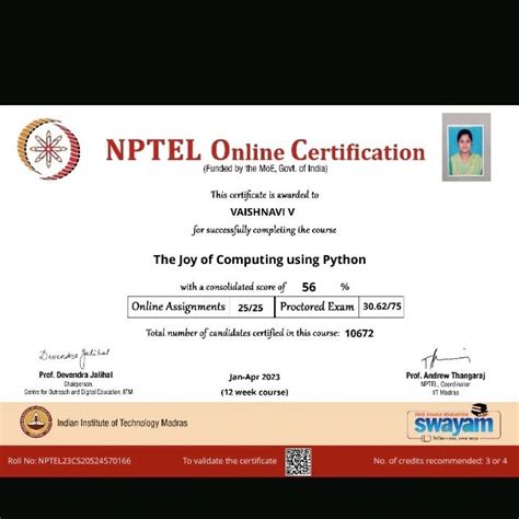 Vaishnavi Venkatesh On Linkedin Nptel