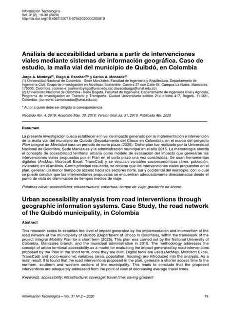 Accesibilidad Quibdó Pdf Transporte