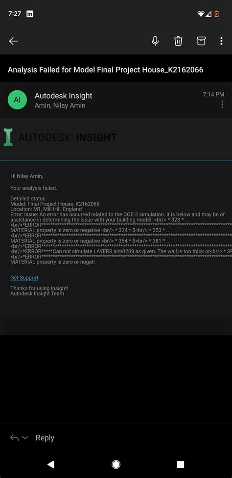 Error In Autodesk Insight Doe 2 Autodesk Community