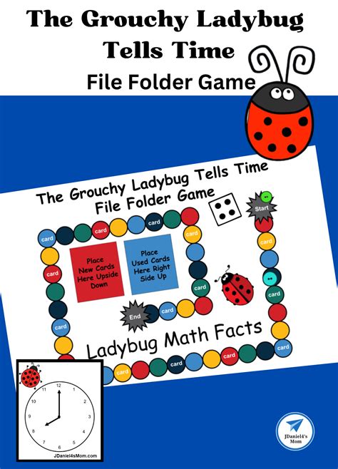 The Grouchy Ladybug Tells Time File Folder Game Jdaniel4s Mom