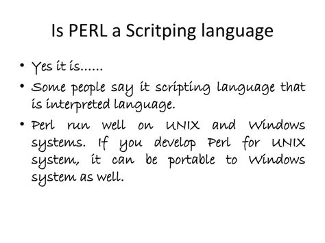 PPT PERL Practical Extraction Reporting Language PowerPoint