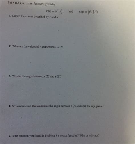 solved let r and s be vector functions given by r t