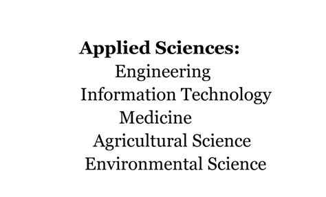 Applied Sciences Different Fields Of Science Applied Sciences Engineering Information