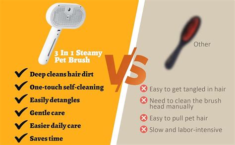 3 In 1 Self Cleaning Steamy Pet Brush Cat And Dog Steam