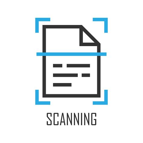premium vector scan document icon in flat style recognize text vector