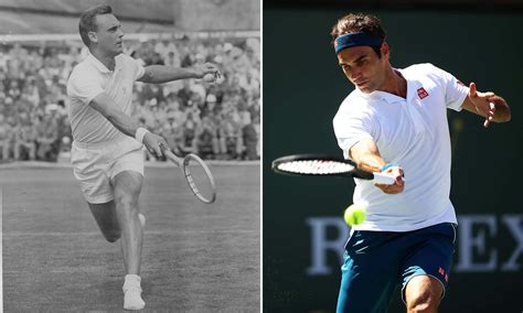 Download Tennis Legends Vic Seixas And Roger Federer Together Wallpaper