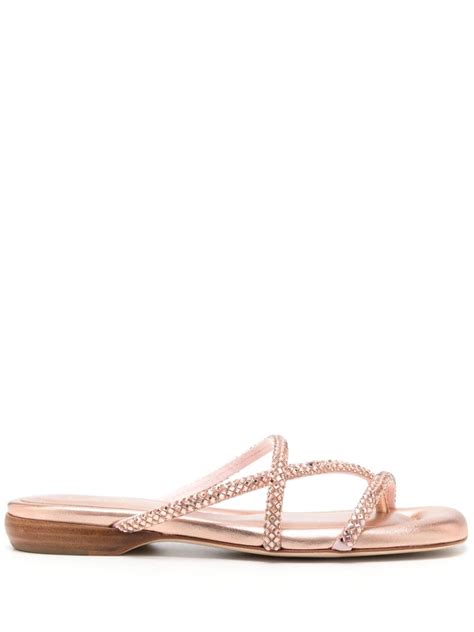 Ash Rubis Crystal Embellished Slides Pink Farfetch