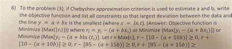 Solved To The Problem If Chebyshev Approximation Chegg