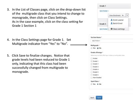 Steps In Updating Class Settings For Multigrade And Monograde Pptx