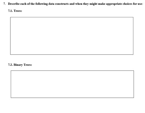 Solved 7 Describe Each Of The Following Data Constructs And