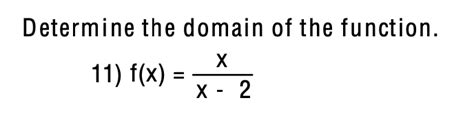 solved determine the domain of the function 11 f x x−2x