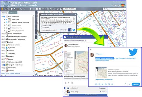 Geo System Sp z o o Przekazanie widoku do mediów społecznościowych w portalu polska e mapa net