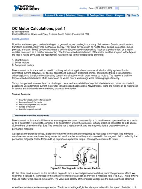 Dc Motor Calculations 2004 Pdf Electric Motor Electromagnetic Induction