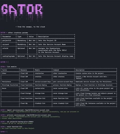 Gator Gcp Attack Toolkit For Offensive Research A Tool Designed To Aid