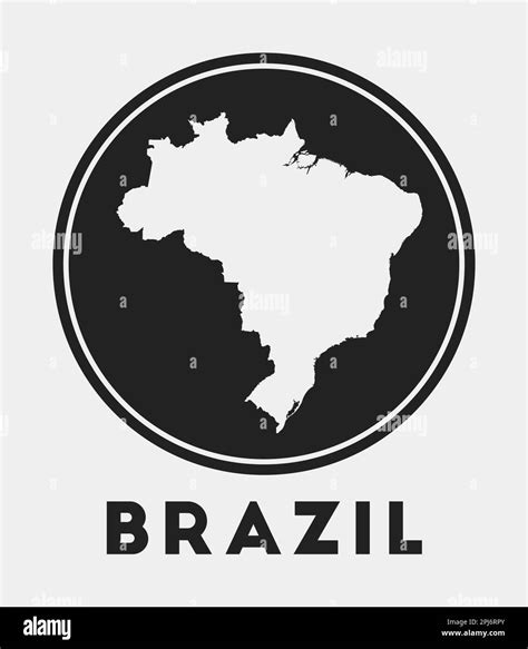 Brazil Icon Round Logo With Country Map And Title Stylish Brazil