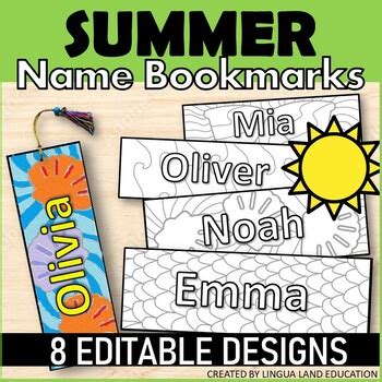 Results For Summer Name Tags Color Your Own Tpt