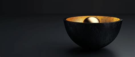 Premium Photo 3d Render Abstract Black Gold Minimal Modern Background