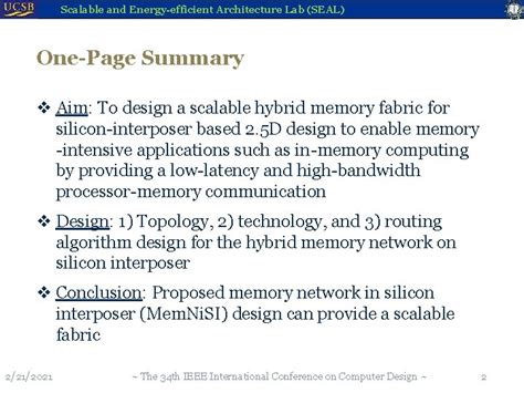 Scalable And Energyefficient Architecture Lab Seal Scalable Memory