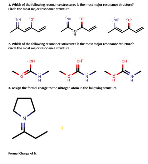 Solved 1 Which Of The Following Resonance Structures Is The