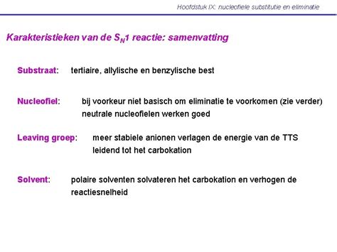 Hoofdstuk Ix Nucleofiele Substitutie En Eliminatie Hoofdstuk Ix