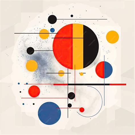 Abstract Geometric Background With Circles Lines Dots And Spots Vector Illustration Premium Ai