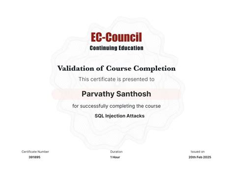 Parvathy S On Linkedin Cybersecurity Sqlinjection Ethicalhacking