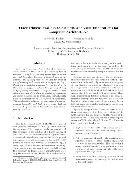 Pdf Three Dimensional Finite Element Analyses Implications For
