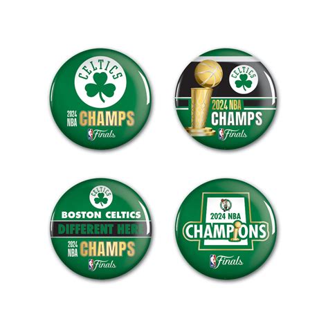 Boston Celtics Wincraft 2024 Nba Finals Champions Four Pack Buttons Set