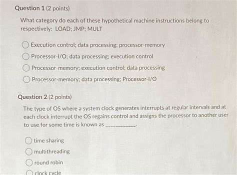 Solved Question Points An Operating System Provides Chegg