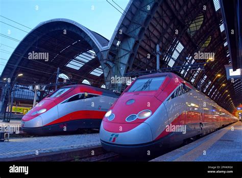 Trenitalia Italian Railways High Speed Frecciarossa Trains At Milan