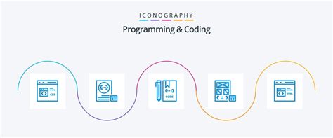 Programming And Coding Blue 5 Icon Pack Including Develop App
