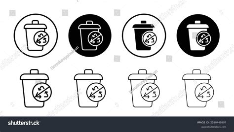 Non Recyclable Icon Vector Logo Outline Stock Vector Royalty Free 2580449807 Shutterstock