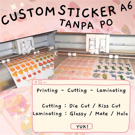 Jual Cetak Print Custom Sticker Stiker Hvs Chromo Vinyl Photopaper Hologram Cutting Diecut