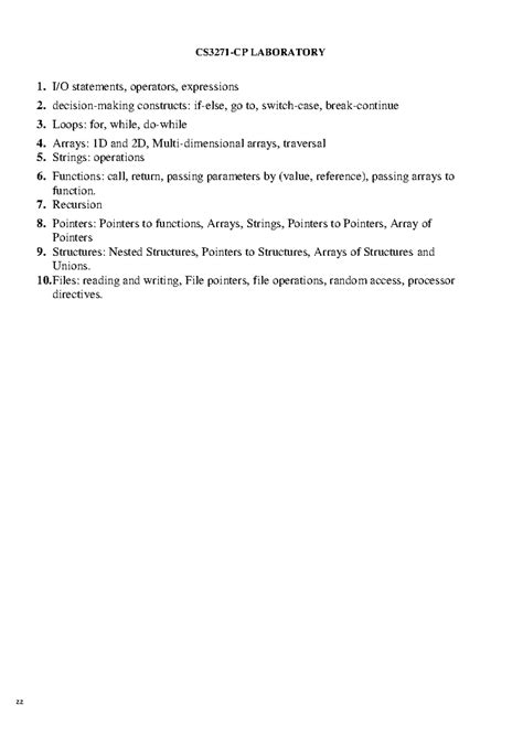 C LAB Material For The Anna University Babes CS CP LABORATORY I O Statements Operators