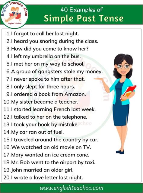 Learn Simple Past Tense With 40 Sentence Examples