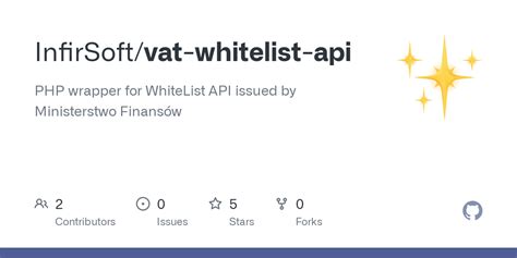 Github Infirsoftvat Whitelist Api Php Wrapper For Whitelist Api Issued By Ministerstwo Finansów