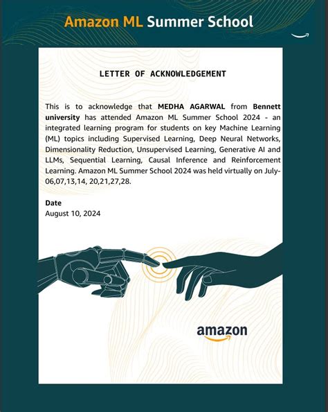 Medha Agarwal On Linkedin Amazonmachinelearning Internshipopportunity Summerschool 12 Comments