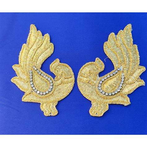 Aari Work Patches And Embroidered Saree Blouse Patch Per Set 2 Pcs Shopee Malaysia