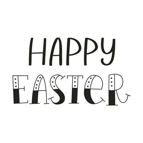 Happy Easter Hand Lettering With Decorated Letters Cards Template