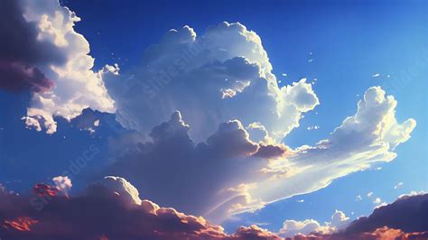 Best Three Dimensional White Clouds In The Sky Powerpoint Background For Presentation
