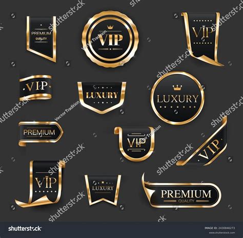 골든 럭셔리 Vip 레이블 및 배너 스톡 벡터로열티 프리 2430846273 Shutterstock