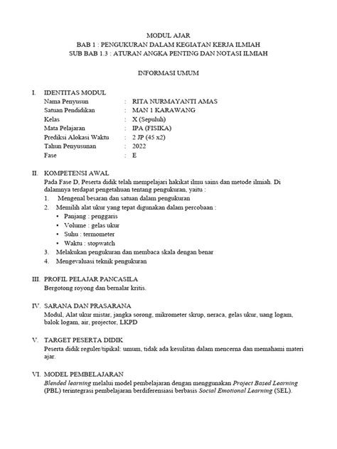 Sub Bab 13 Aturan Angka Penting Dan Notasi Ilmiah Pdf