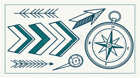 Compass And Arrows Direction Signs Navigation And Guidance Vector Design Generative Ai Stock