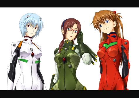 Ayanami Rei Blue Eyes Blue Hair Bodysuit Green Eyes Makinami Mari Illustrious Neon Genesis